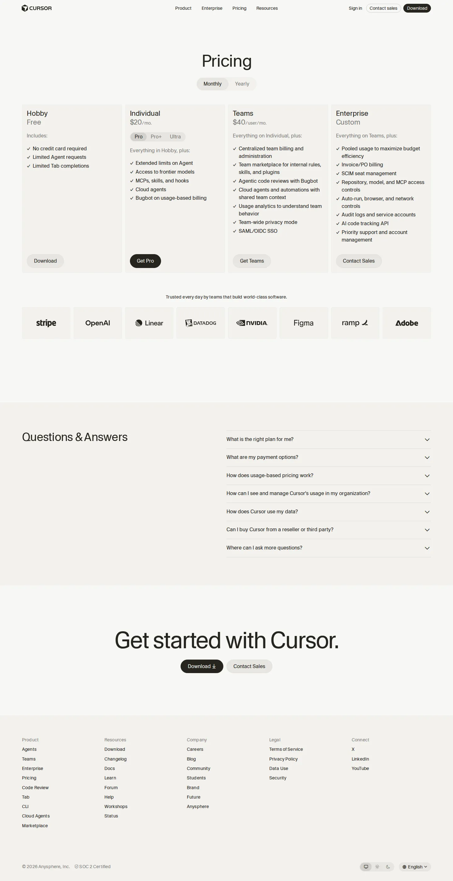 Cursor Pricing: Plans, Usage Pools & the June 2025 Reset | UsagePricing